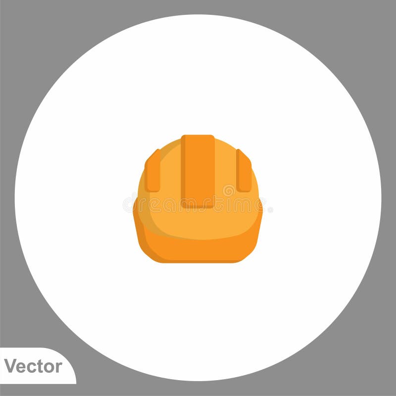 Safety Helmet Vector Icon Sign Symbol Stock Vector - Illustration of ...