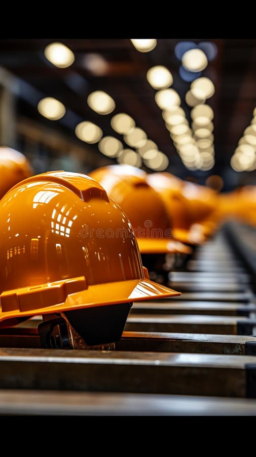Safety Helmets Symbolize Teamwork and Industry Progress in Construction ...