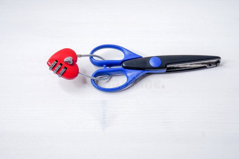 Safety in the Home or Child Safety, Scissors with Padlock Stock Photo ...