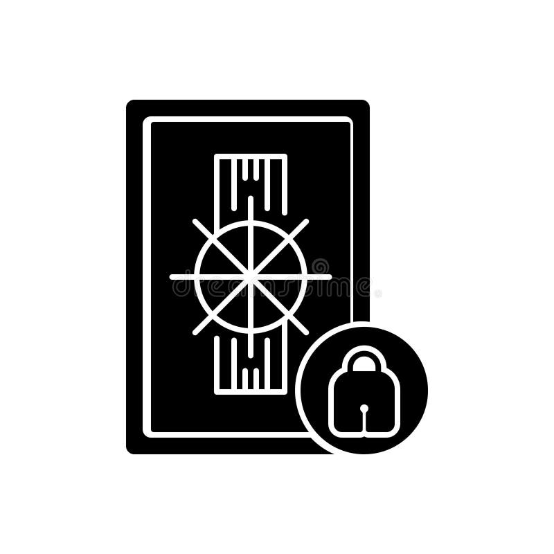 Black Solid Icon for Safety, Protection and Lock Stock Vector ...