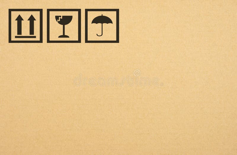 Safety icon on paper box stock image. Image of package - 92806747