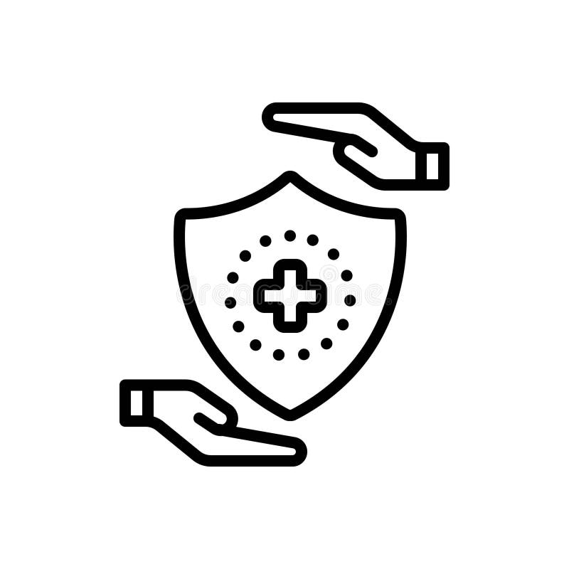 Black Line Icon for Safety, Protect and Protection Stock Vector ...