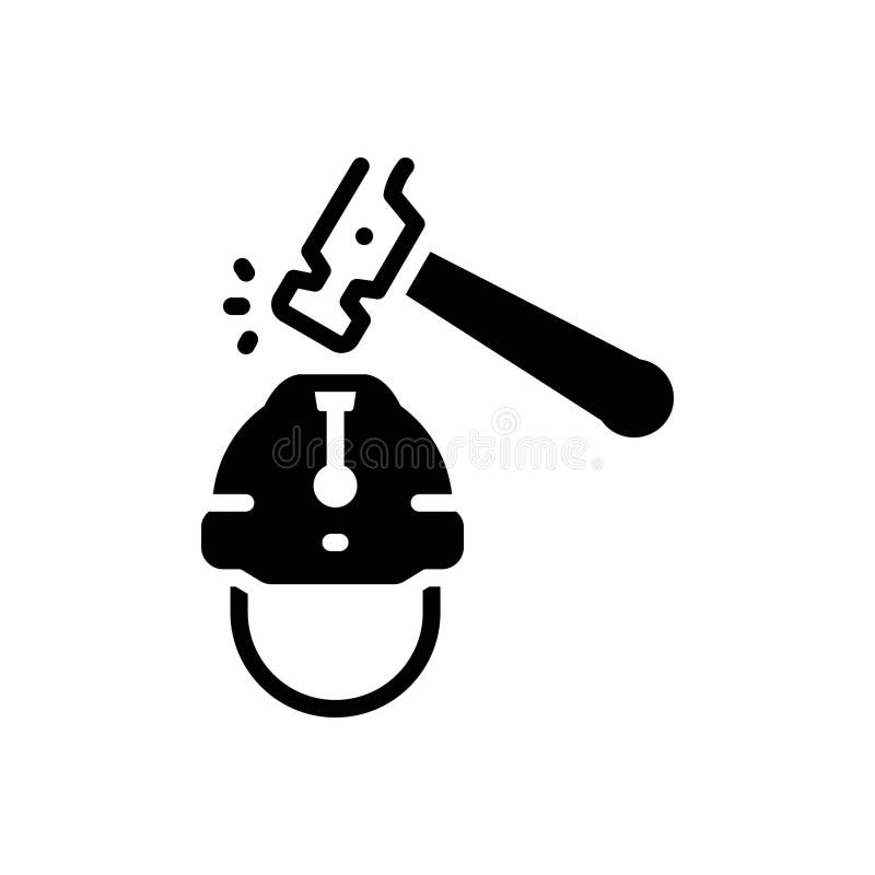Black Solid Icon for Safety, Protection and Worker Stock Illustration ...