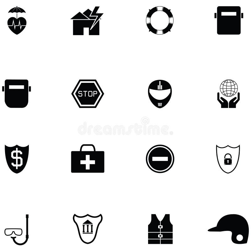 Safety icon set stock vector. Illustration of vector - 120571116