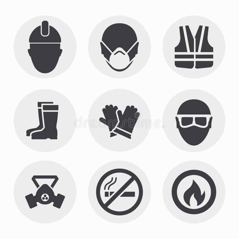 Safety icons set stock vector. Illustration of insurance - 302221654