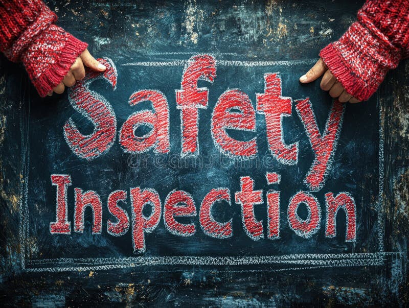 Safety Inspection Text Written on a Blackboard Stock Photo - Image of ...