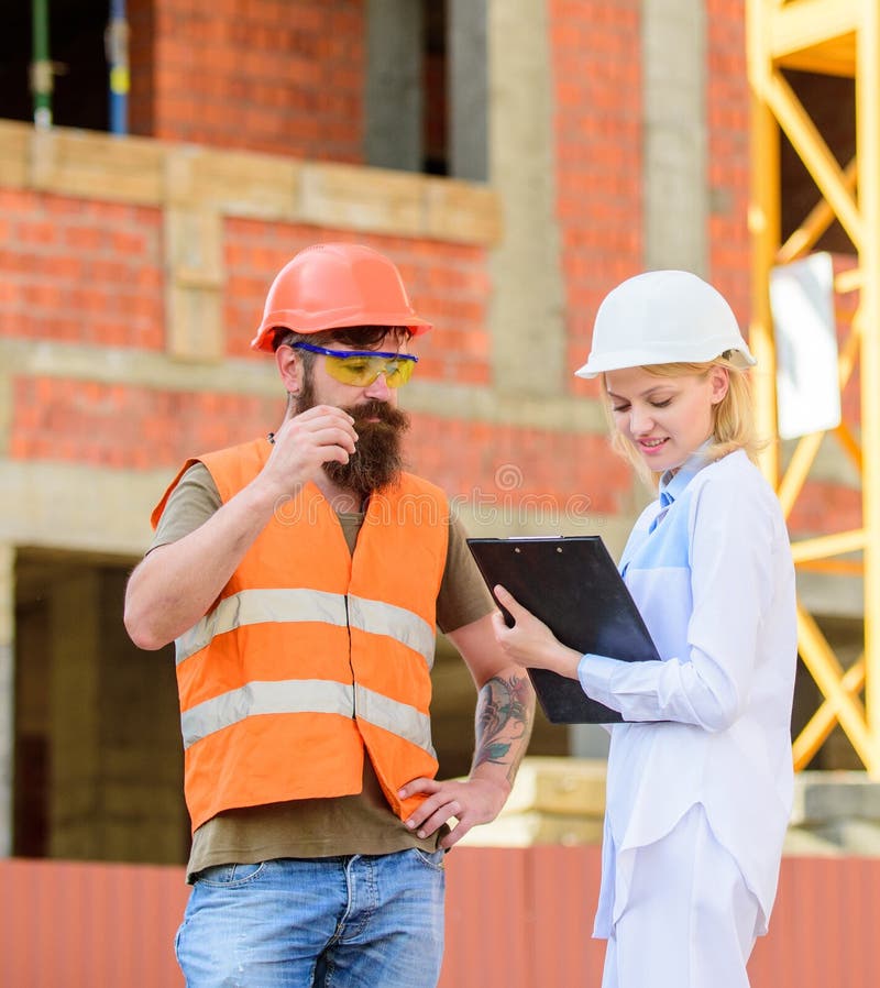 Safety Inspector Concept. Discuss Progress Project Stock Photo - Image ...