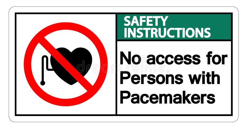 No Access for Persons with Pacemaker Symbol Sign Isolate on White ...