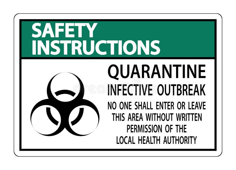 Safety Instructions Quarantine Infective Outbreak Sign Isolate on ...
