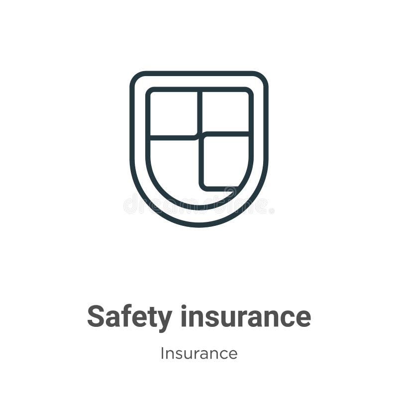Safety Insurance Outline Vector Icon. Thin Line Black Safety Insurance ...