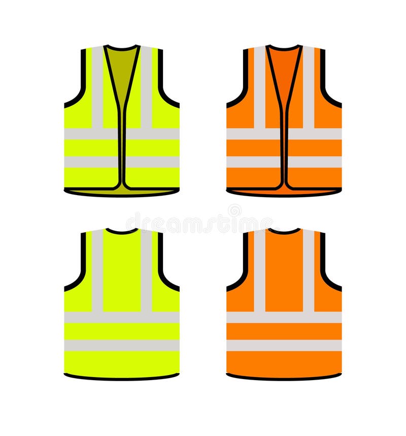 Safety Jacket Security Icon. Vector Life Vest Yellow Visibility ...
