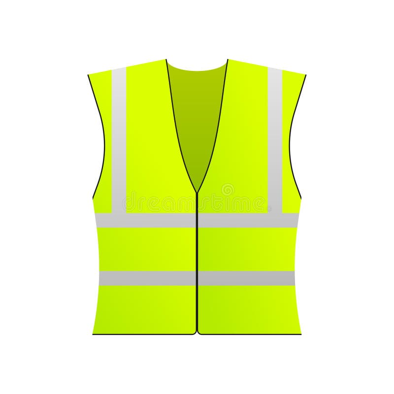 Safety Jacket Security. Yellow Work Uniform with Reflective Stripes ...