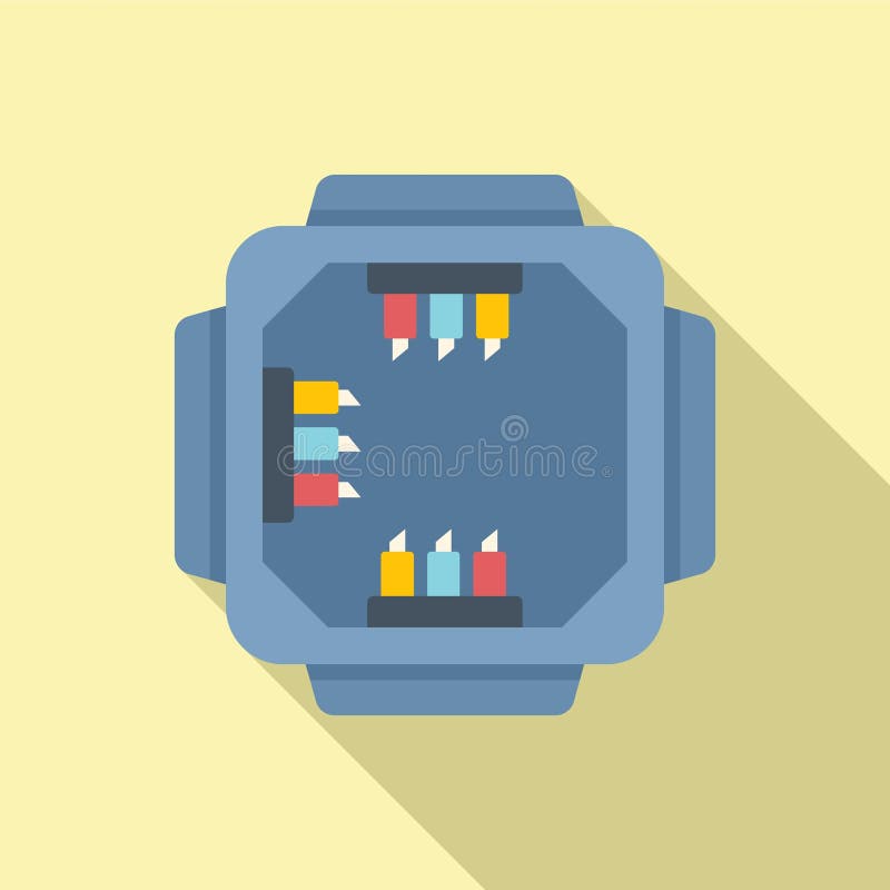 Safety Junction Box Icon Flat Vector. Electric Switch Stock ...