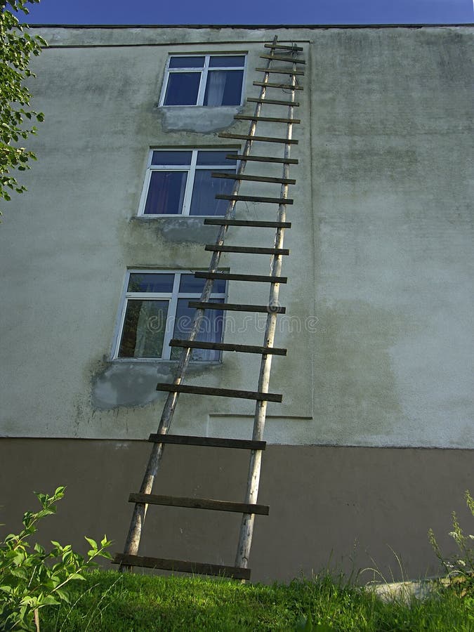 Safety ladder stock photo. Image of architecture, elevation - 206294