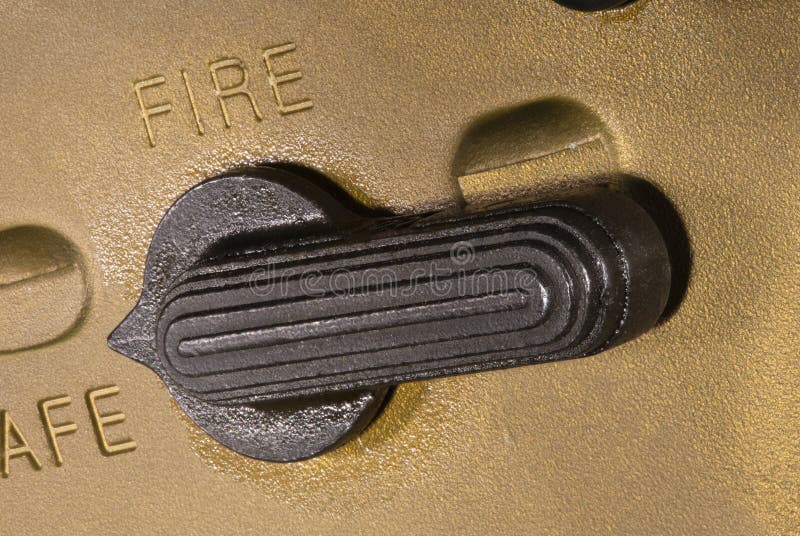 Safety lever on an AR-15 stock photo. Image of black - 133893472