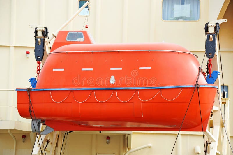 Safety Lifeboat on Ship Deck Stock Photo - Image of accident, ferry ...