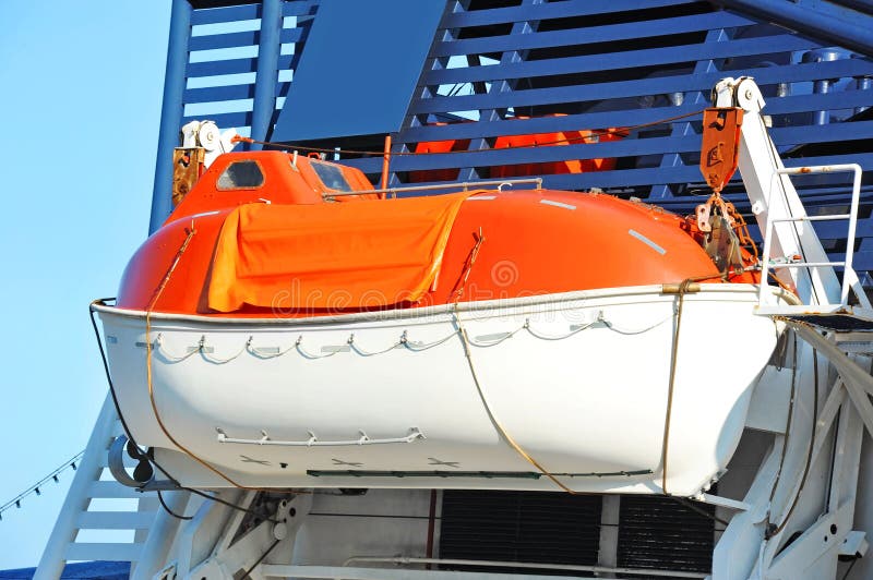 Safety Lifeboat on Ship Deck Stock Photo - Image of lifesaver, deck ...