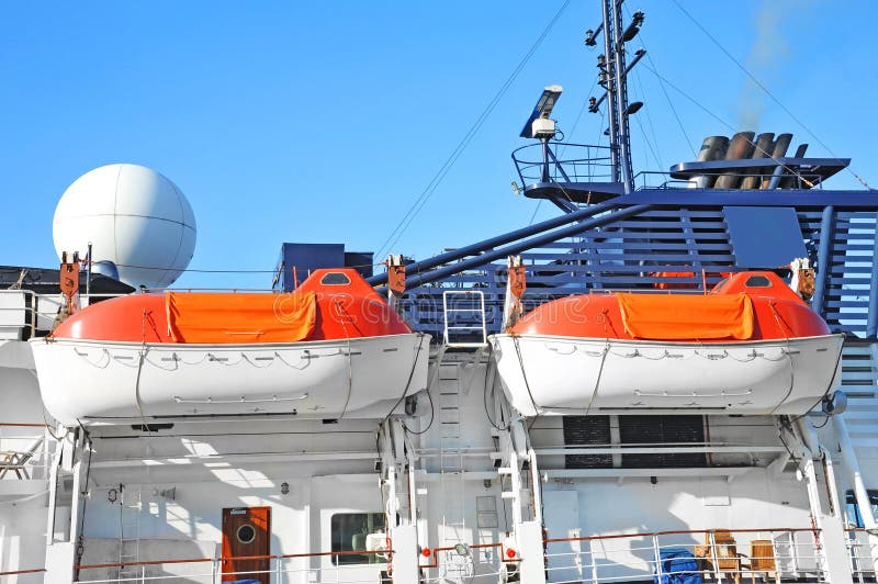 Safety Lifeboat on Ship Deck Stock Photo - Image of emergency, cruise ...