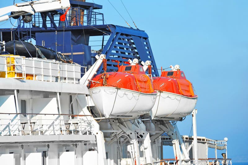 Safety Lifeboat on Ship Deck Stock Image - Image of logistic, cruiser ...