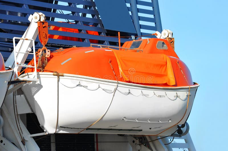 Safety Lifeboat on Ship Deck Stock Image - Image of passenger, davit ...