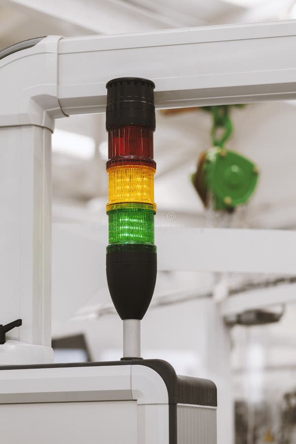 Safety Light on the Machine Stock Photo - Image of manufacturing ...