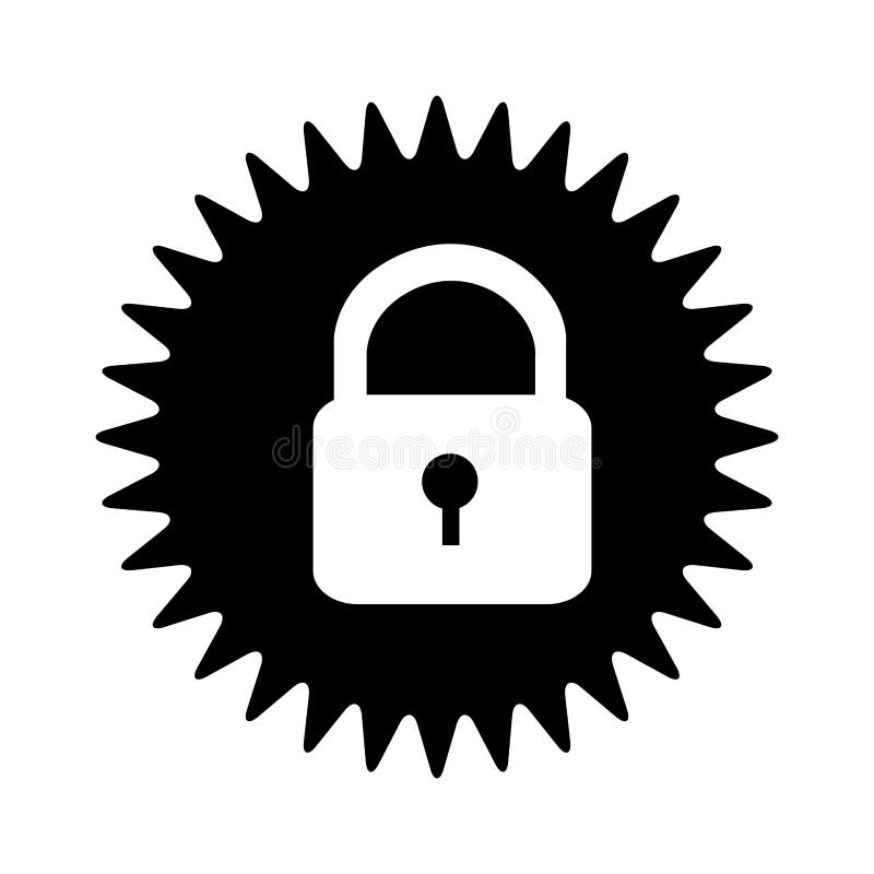 Safety Lock Label or Emblem Icon Image Stock Vector - Illustration of ...