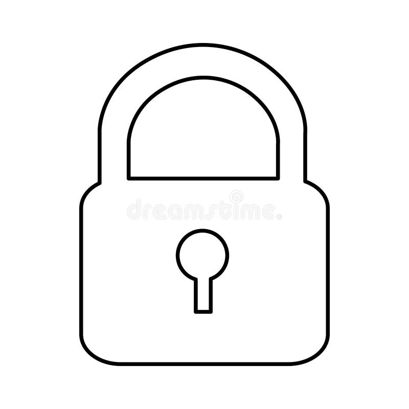 Safety Lock Pictogram Icon Image Stock Vector - Illustration of button ...