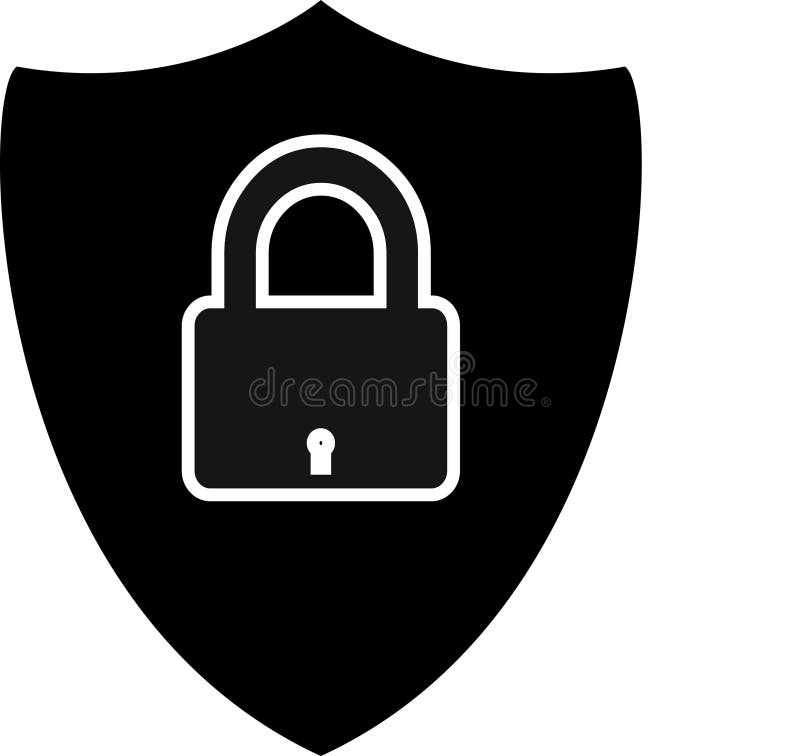 Safety Lock Shield, Lock Icon in Shield, Security Shield Sign ...