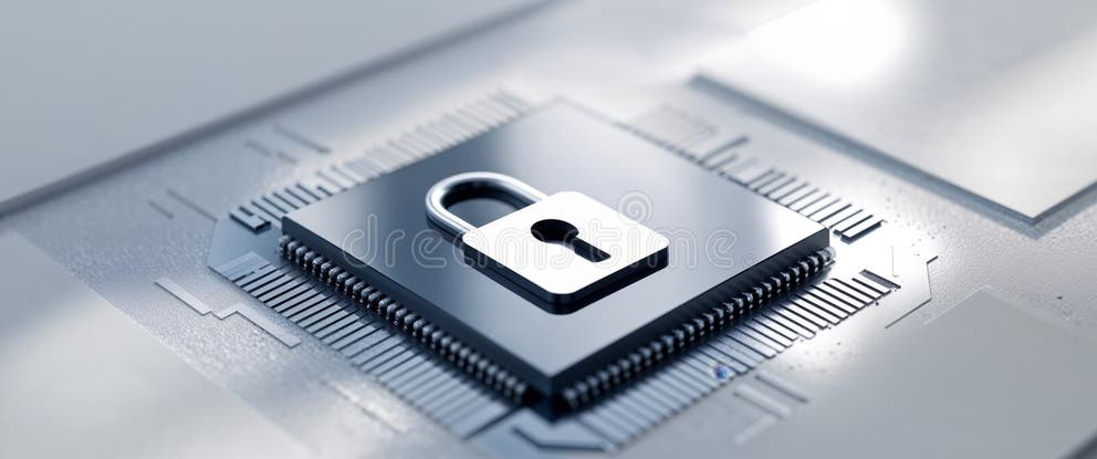 Safety Lock Symbol on Circuit Board Chip Stock Image - Image of rebirth ...