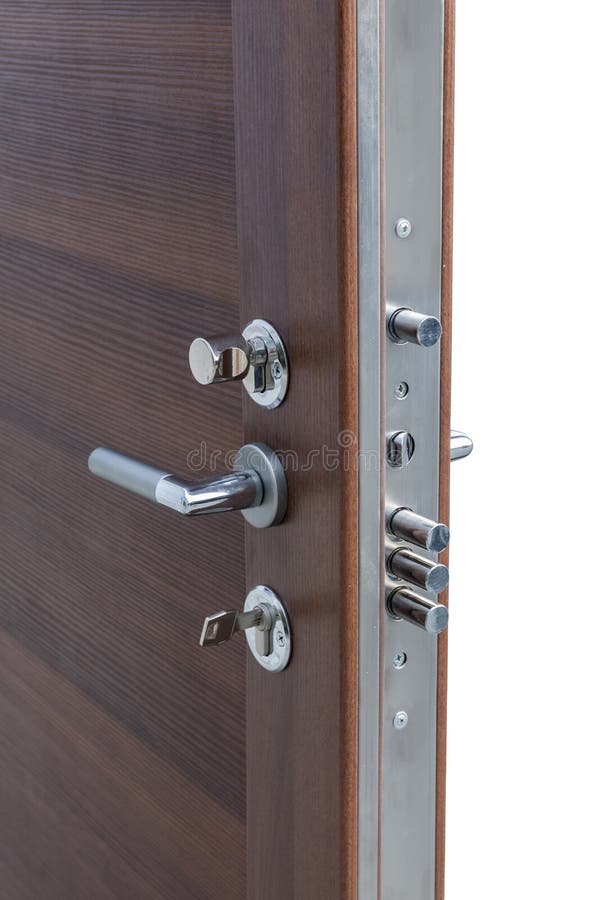 A Safety Lock and a Safety Handle with a Lock on a White Window Frame ...