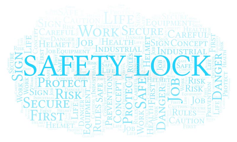 Safety Lock word cloud. stock illustration. Illustration of safety ...