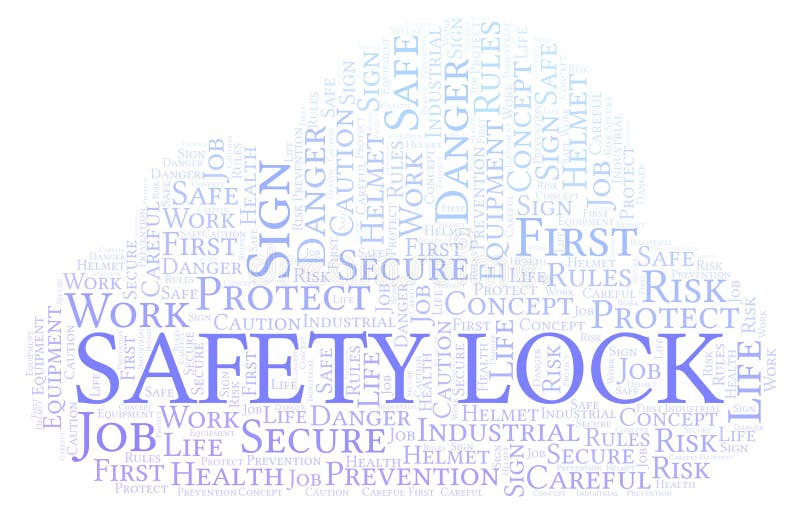 Safety Lock word cloud stock illustration. Illustration of protect ...
