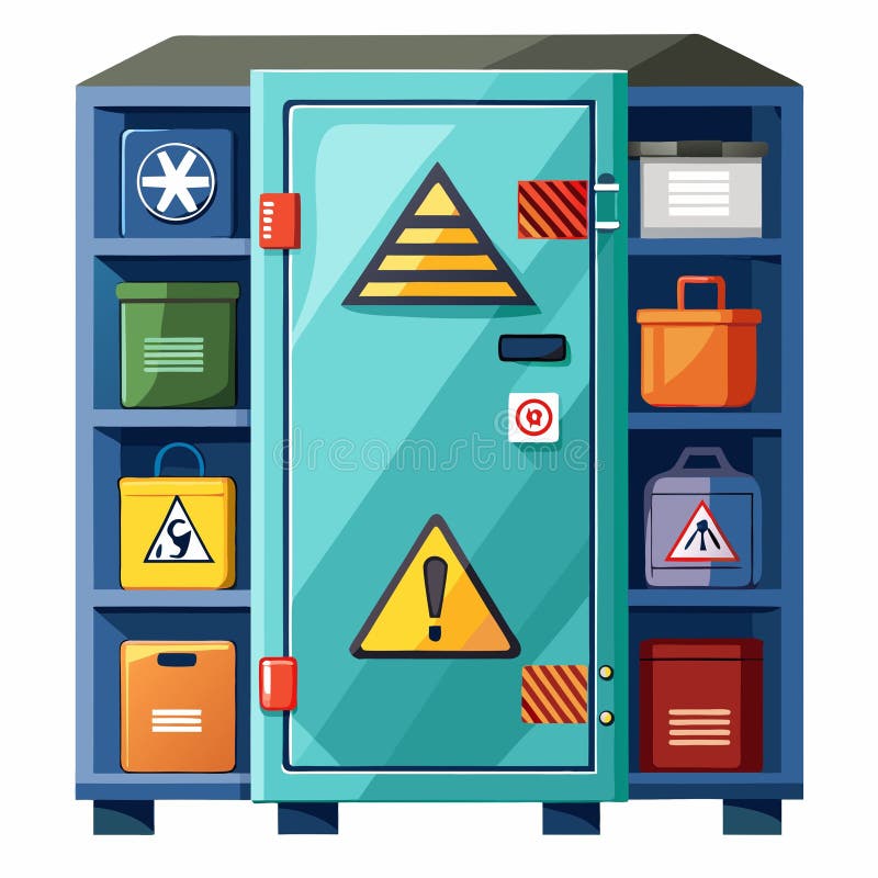 Safety Locker Warning stock vector. Illustration of label - 375830923