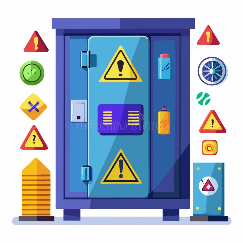Safety Locker Warning stock vector. Illustration of alert - 375830930