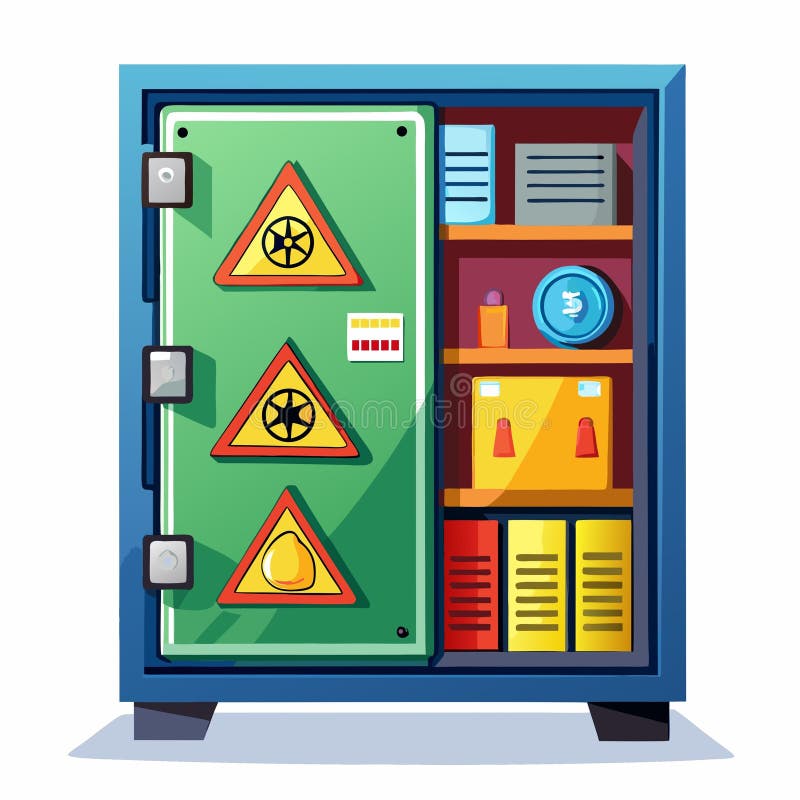 Safety Locker Warning stock vector. Illustration of lock - 375830942