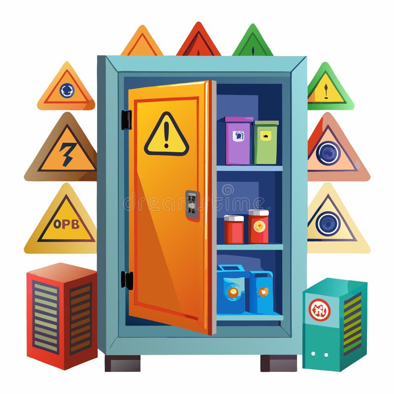 Safety Locker Warning stock vector. Illustration of duty - 375830952