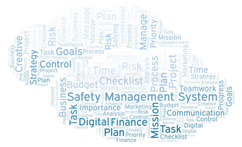 Safety Management System Word Cloud, Made with Text only. Stock ...