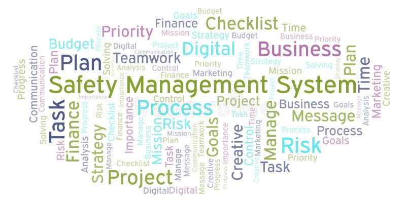 Safety Management System Word Cloud, Made with Text only. Stock ...