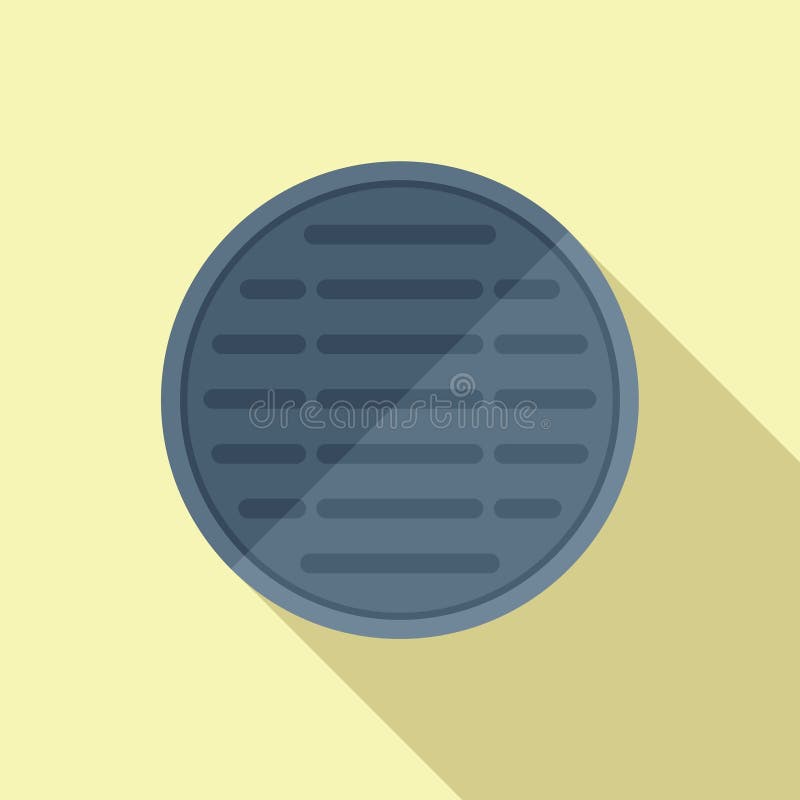 Safety Manhole Icon Flat Vector. City Lid Stock Illustration ...