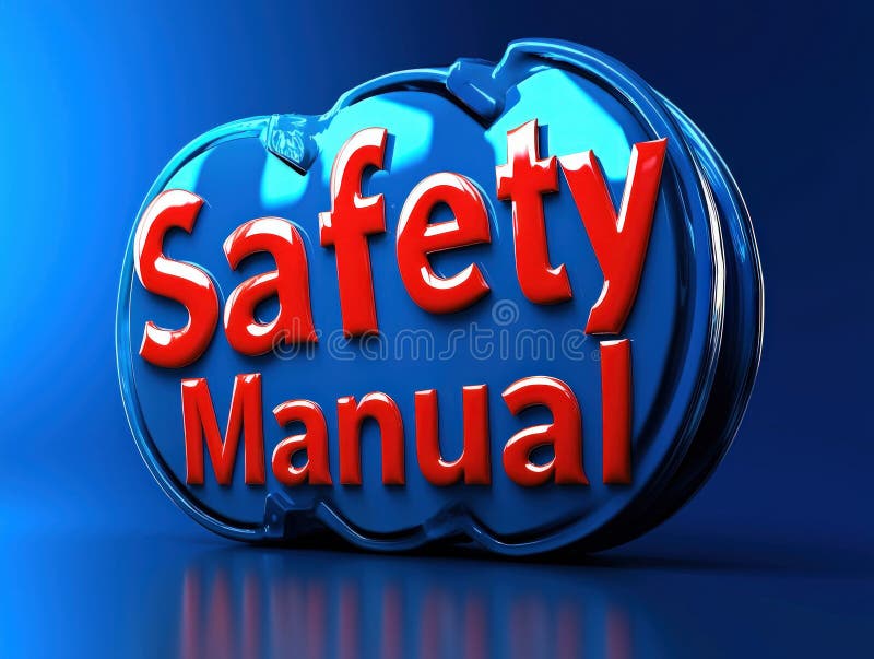 Safety Manual 3d text stock illustration. Illustration of logo - 374109718
