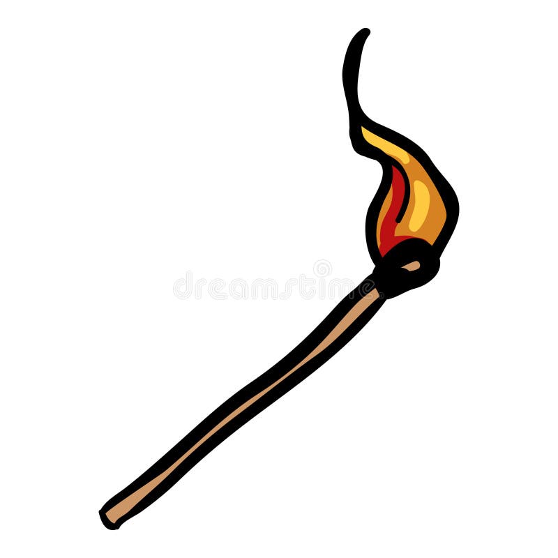 Safety Match Doodle Icon stock vector. Illustration of black - 308678810