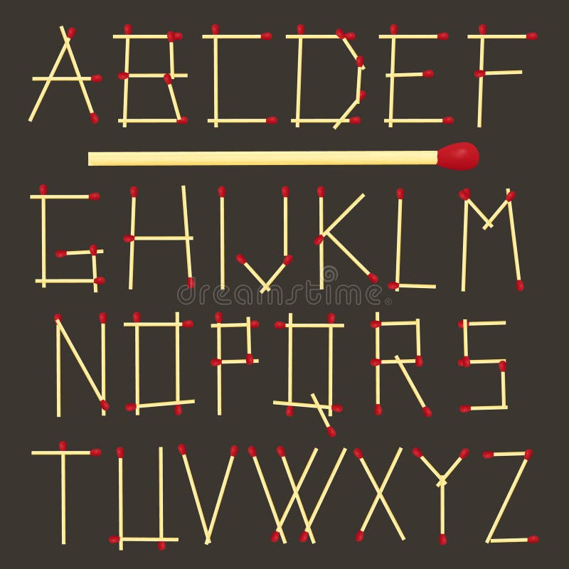 Safety Matches Vector Alphabet Stock Vector - Illustration of design ...