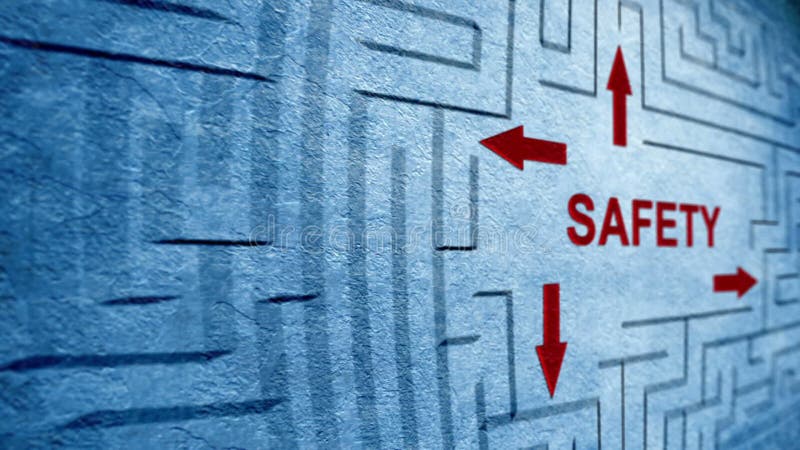 Safety maze concept stock footage. Video of sign, secure - 185670742