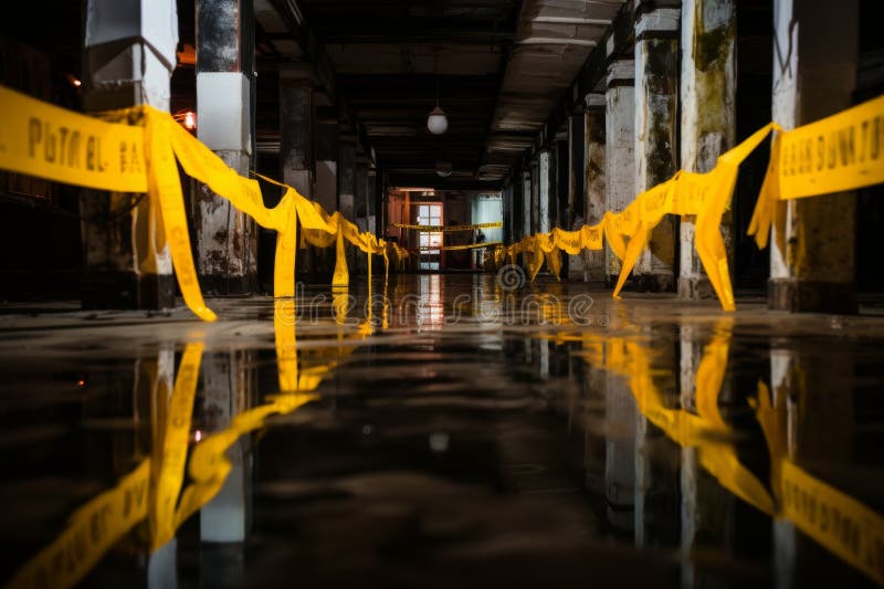 Safety Measures Implemented with Barrier Tape Blocking the Passage for ...