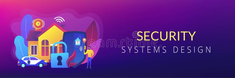 Security Systems Design Concept Banner Header Stock Vector ...