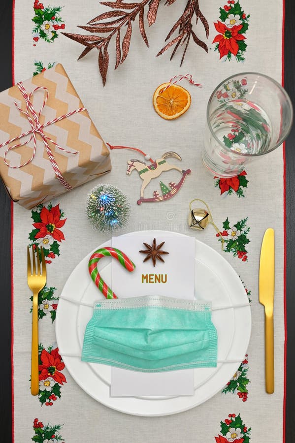 Safety Menu of Restaurant with Medical Mask Stock Photo - Image of ...