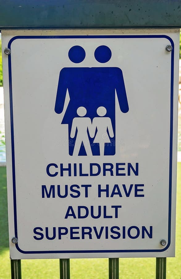 A Safety Message for Children on a Resort Swimming Pool Gate Stock ...