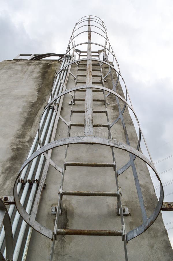Safety Metal Ladder To Terrace Stock Image - Image of structure, climb ...