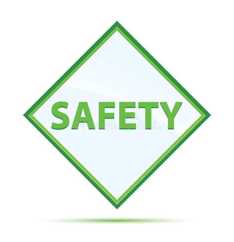 Safety Modern Abstract Green Diamond Button Stock Illustration ...
