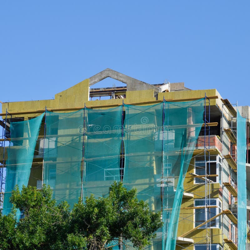 Safety Net in the Newly Built High-rise Building Stock Photo - Image of ...